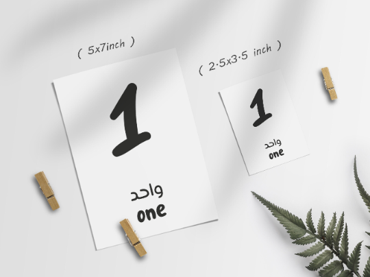 10 Printable Number Flashcards Translated into Arabic Preschool