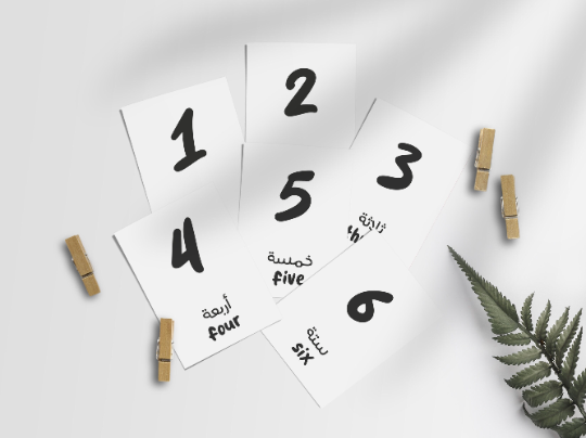 10 Printable Number Flashcards Translated into Arabic Preschool