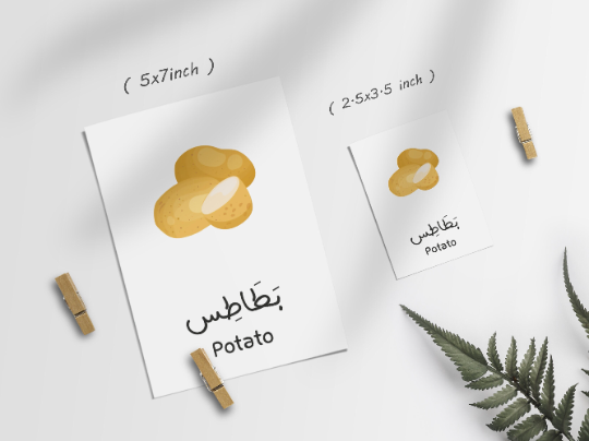 26 Vegetables Arabic-English Flashcards | Preschool Flashcards