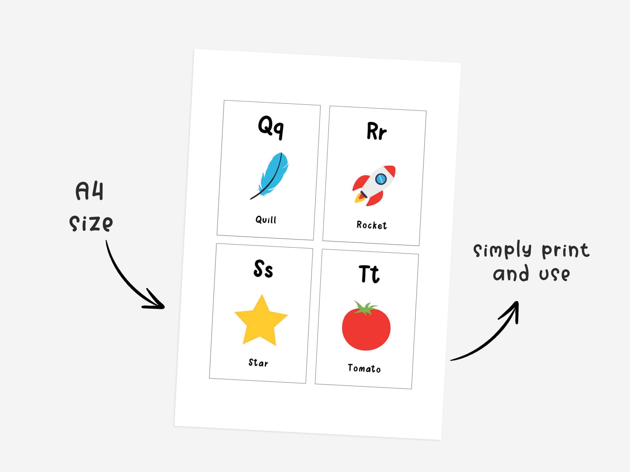 Alphabet Flashcards Printable, ABC Flashcards, Preschool Letters